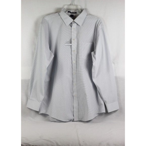 Devon & Jones | Shirts | Devon Jones White Blue Check Mens Dress Shirt ...